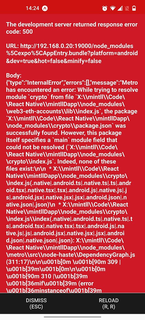 React Native - Android Bundling failed - useMoralis - Technical Issue Reporting - Moralis Web3 ...
