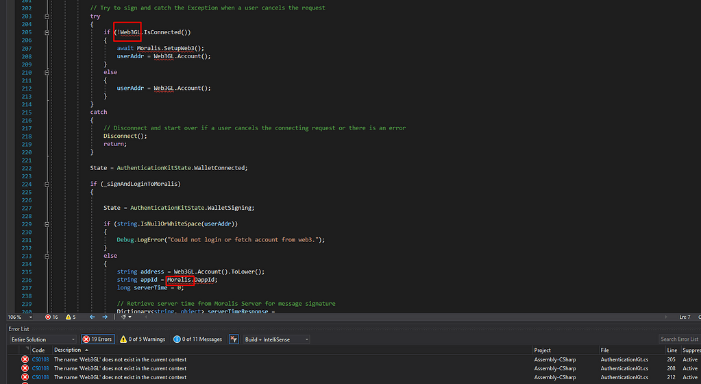 Switching Unity build to WebGL errors - Moralis General - Moralis Web3 ... Switching Unity build to WebGL errors - Moralis General - Moralis Web3 ...