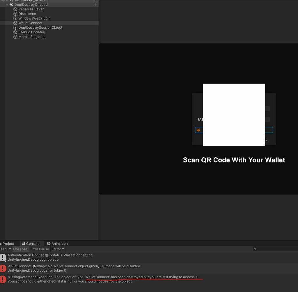 [SOLVED] Unity WalletConnect destroyed error after moving scene with QR login - Moralis General ...