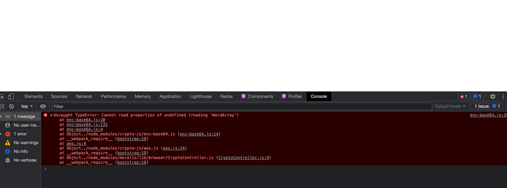 TypeError in crypto-js node modules (React and Webpack) - Technical Issue Reporting - Moralis ...